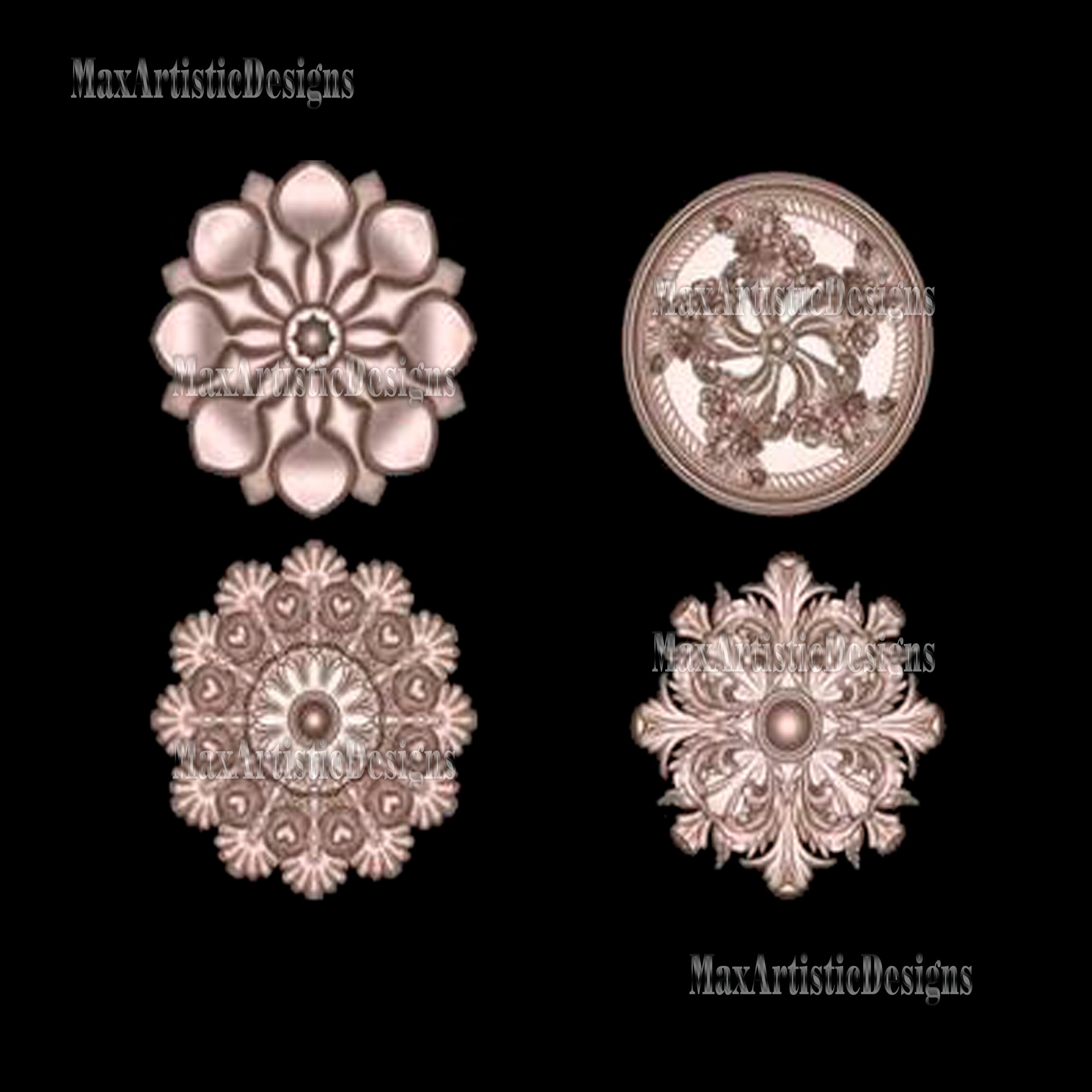 45+ 3d Stl Models Decor Medallion Collection for Cnc Artcam Easel ...