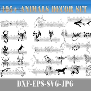 105 Animals Fishes Birds Insects and More Zoo Laser Cut Cnc - Etsy