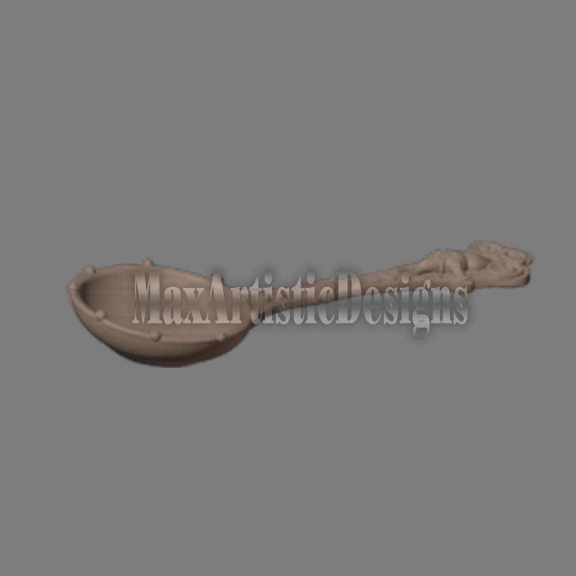 5 Ancient Style Spoons 3d Stl Kitchenware New Set for 3d Printing ...