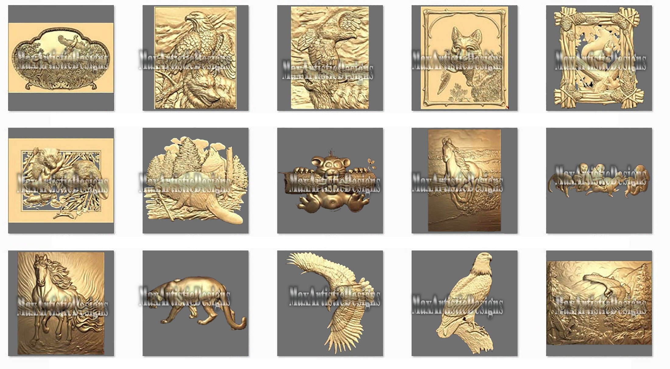 60 3d Stl Models Animal Collection for Cnc - Etsy
