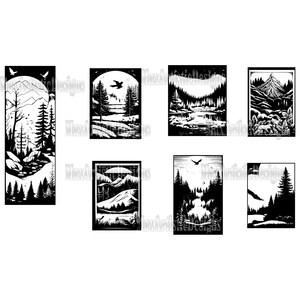 38 Wildlife Landscape CNC Vector Art Panels - Download - Etsy