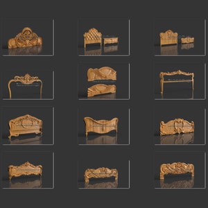 45 Bed Headboards & Footboards 3d Stl Files for Cnc Routers Engraving ...