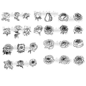 175 Roses and Flowers Cnc Vectors Pack Svg Dxf Eps Rose Panels Cricut ...