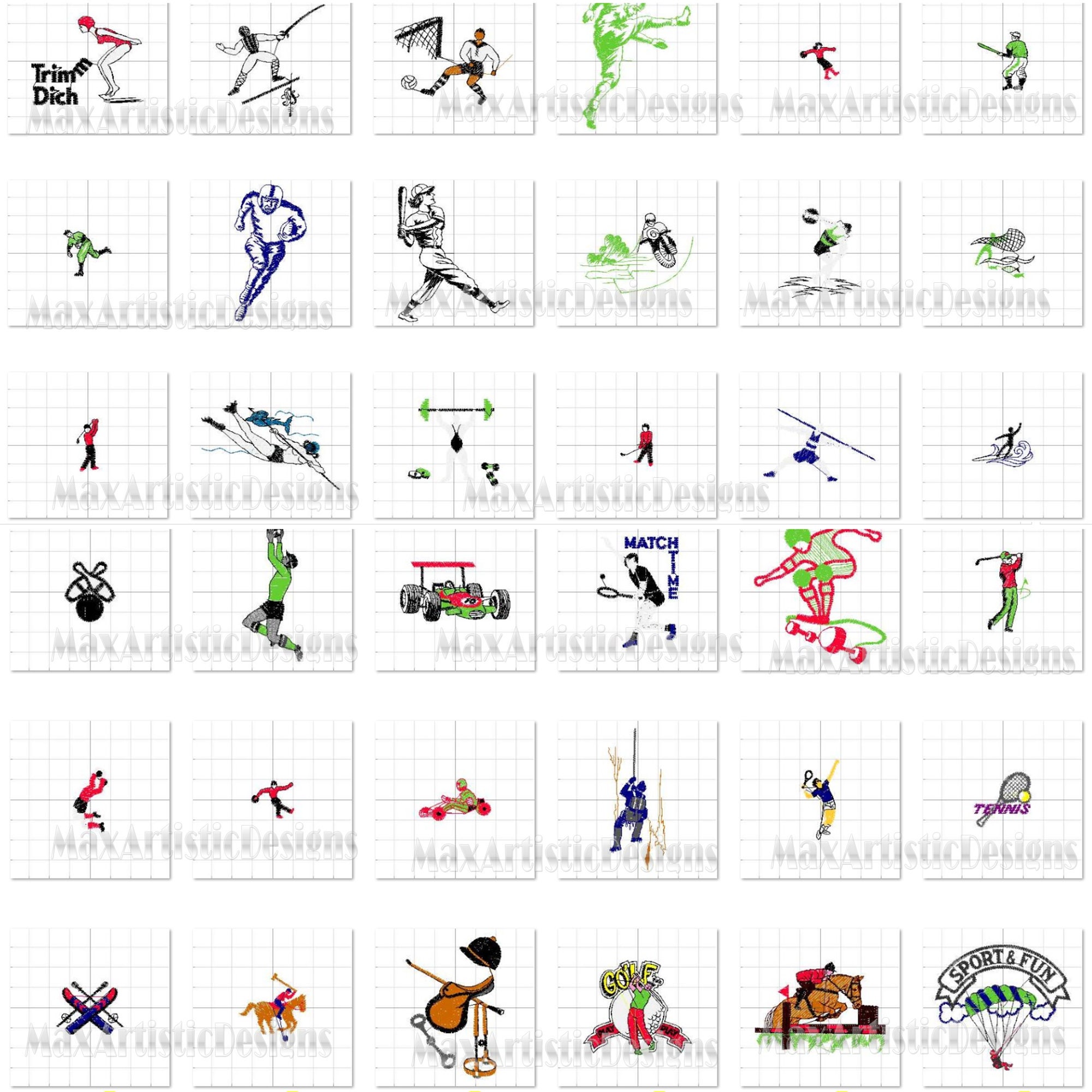 730+ Sports Embroidery Patterns Kit in Pes Format for All Sports ...