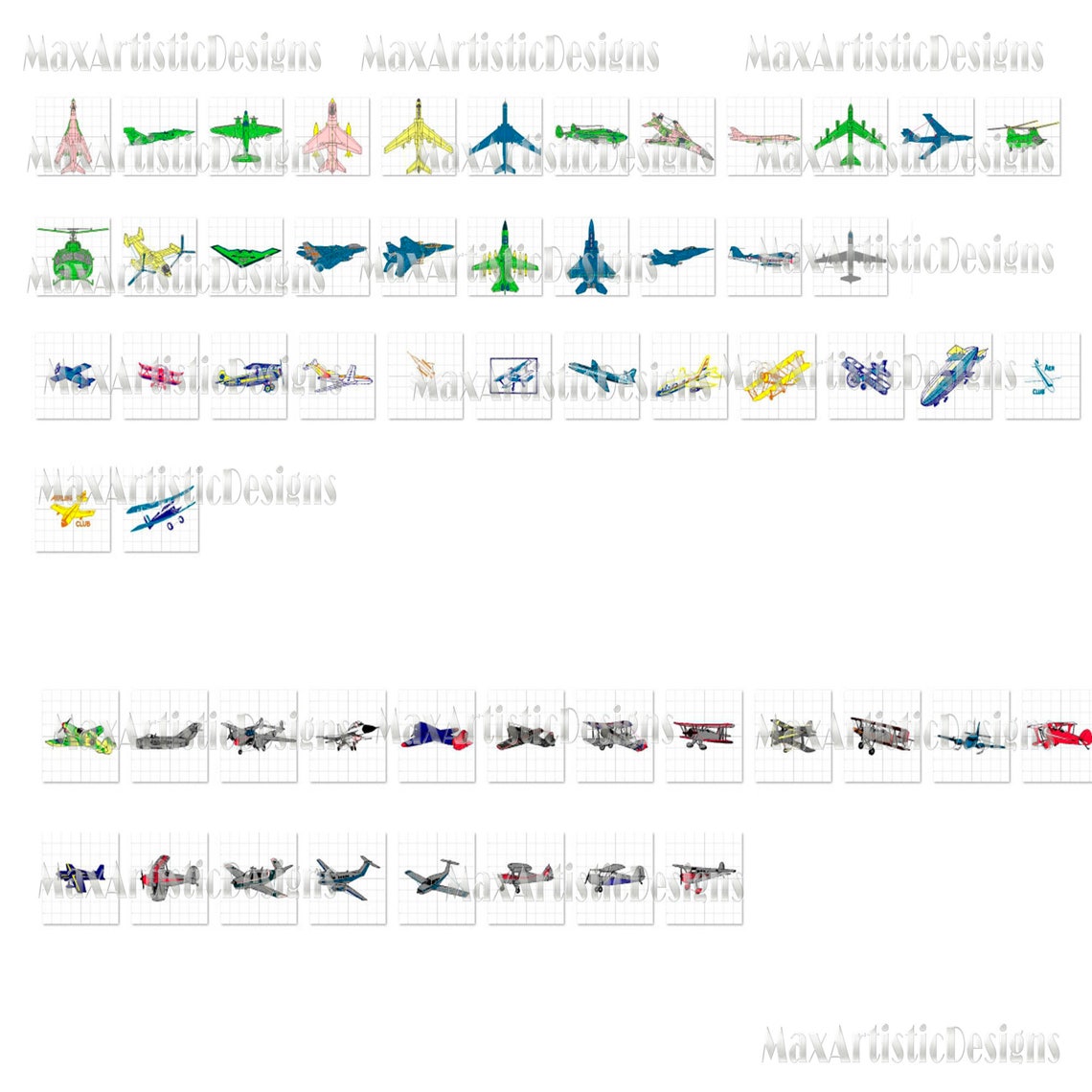 115 Aircraft Airplanes Jets Embroidery Patterns for - Etsy