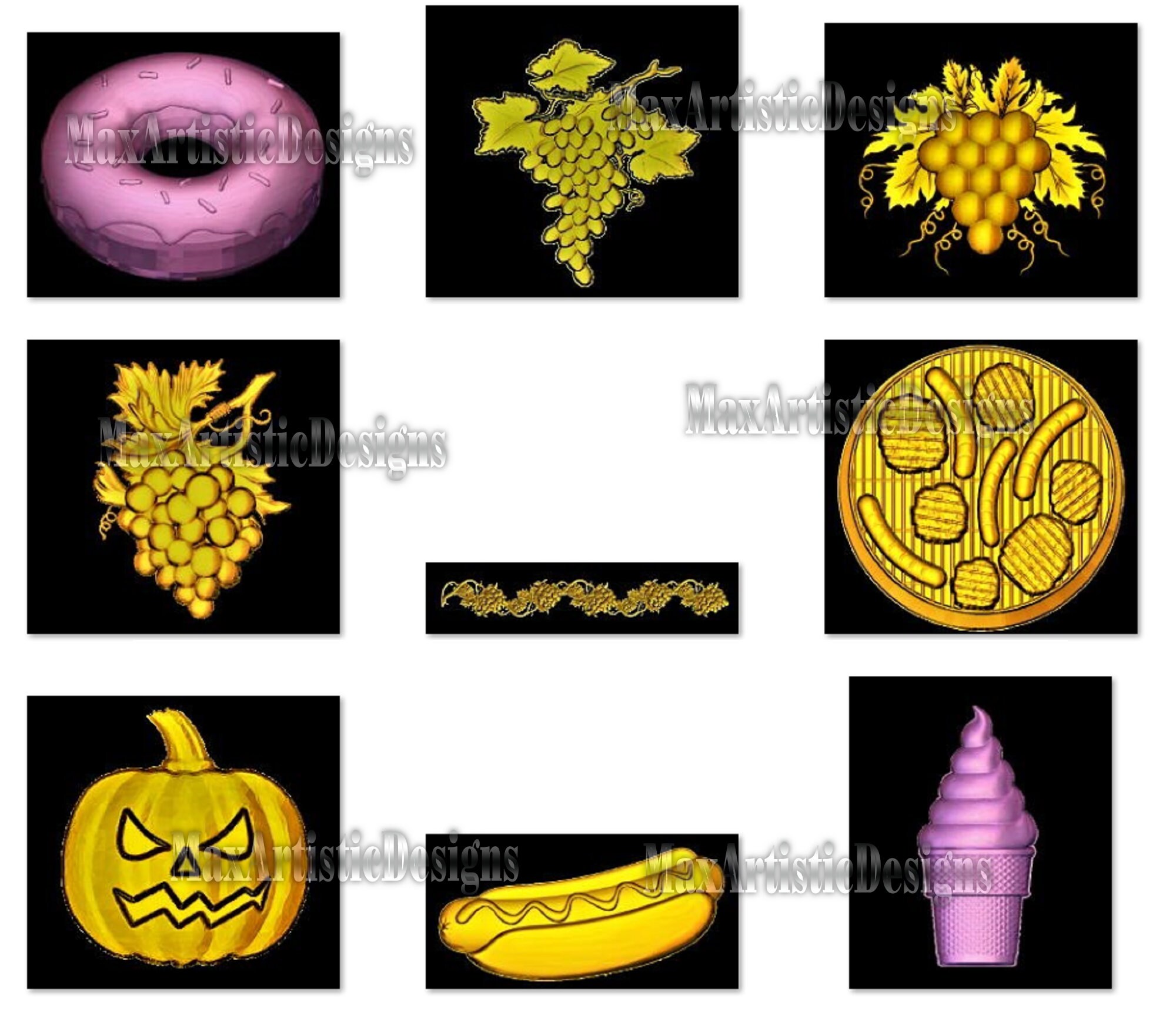50+ Food Vegetables Fruits 3d Stl Bas Relief Bundle for Cnc Routers ...