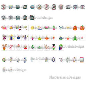 60+ Christmas Halloween Machine Embroidery Designs - Pes Format Digital ...