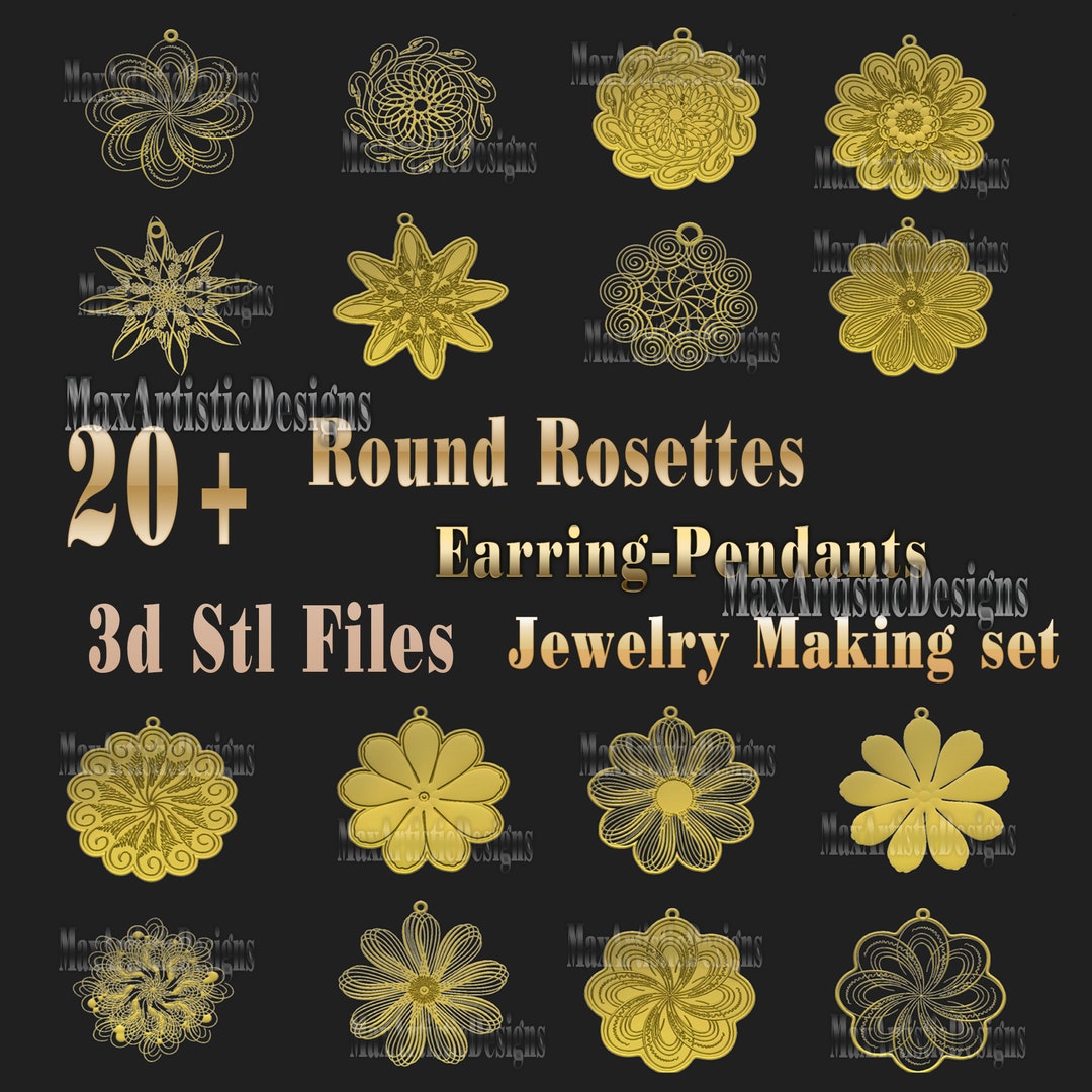 20+ Rosette Earring 3d STL Files - Jewelry Designs for 3D Printers ...
