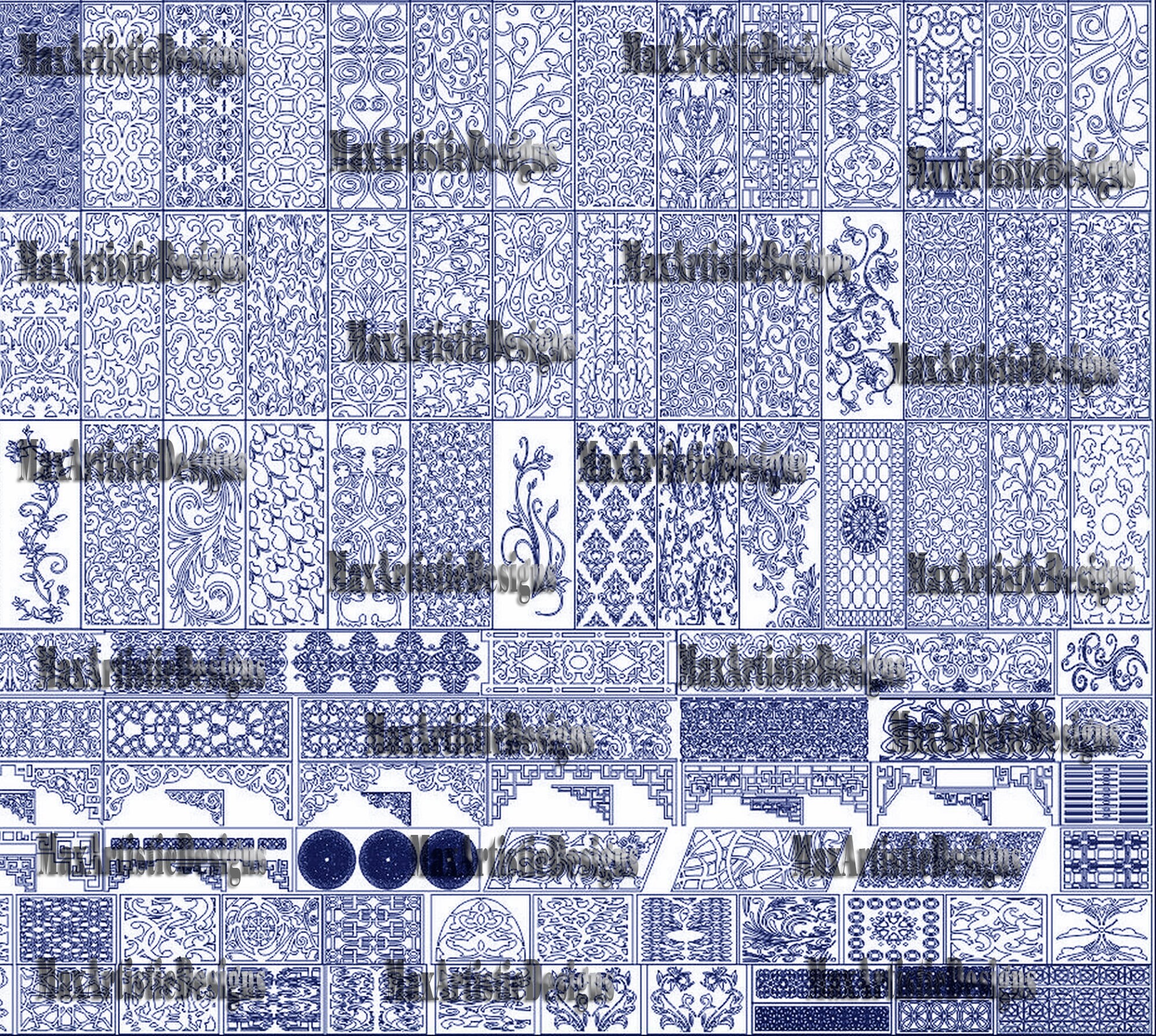 420 Decorative Cnc Panel Vector Designs Dxf Dwg Cdr Files for - Etsy