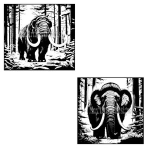 20+ Prehistoric Beasts Mammuthus Cnc Panels Vector Files Dxf Dwg Svg ...