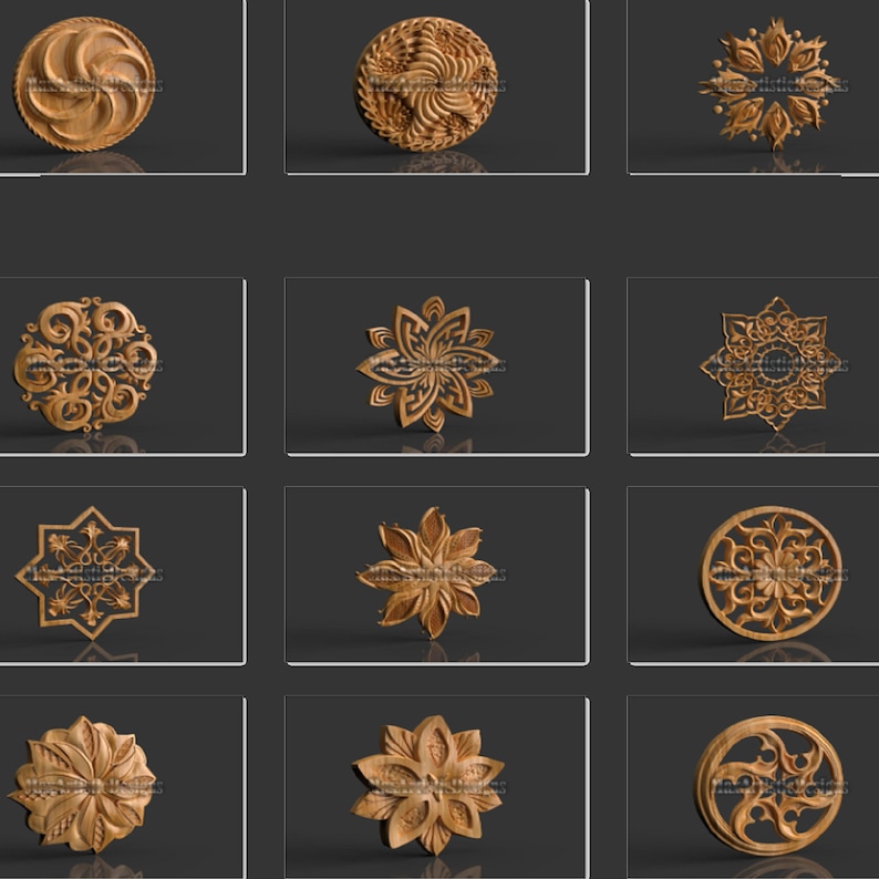 72+ Rossette 3d Stl Models - Fabrication Decor Set for Cnc Routers ...