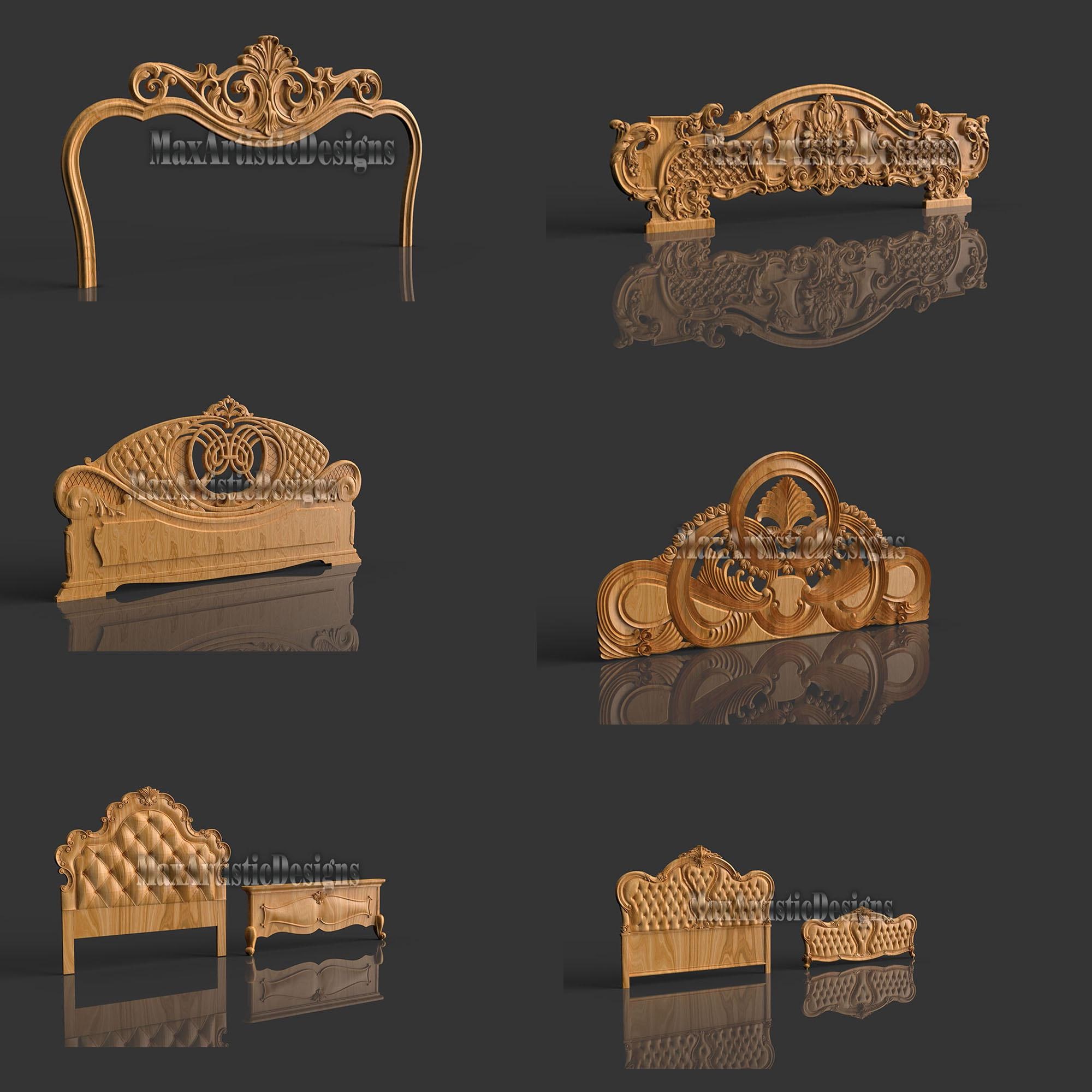 45+ Bed Headboards & Footboards 3d Stl Files for Cnc Routers Engraving ...