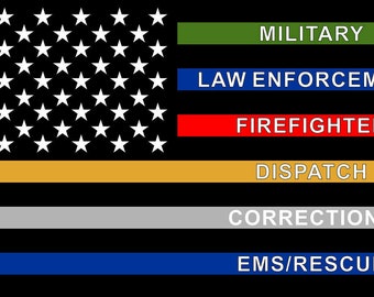 Thin Line Ems Flag - Etsy