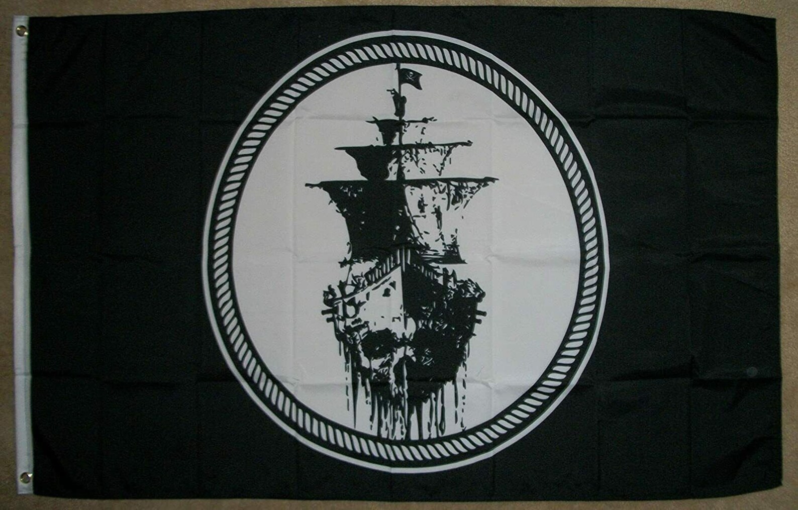 3x5ft Ghost Pirate Ship Flag Black Sea Mutiny Jolly Roger - Etsy