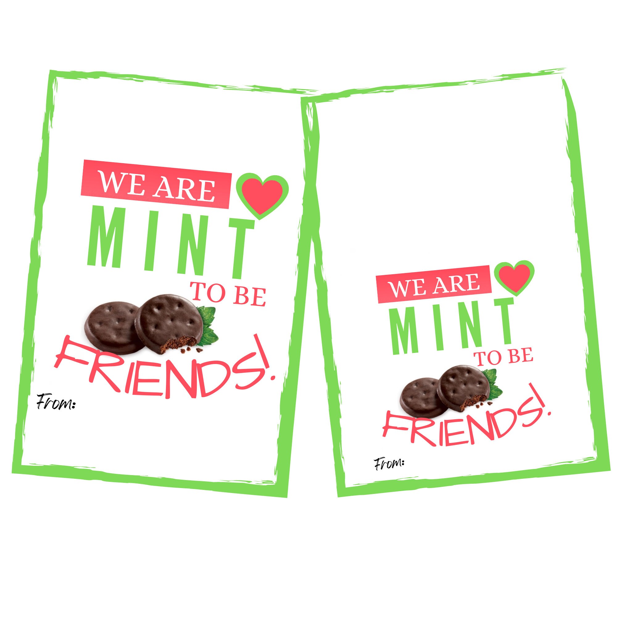 Printable Girl Scout Valentine, We Are Mint to Be Friends, Valentine's ...