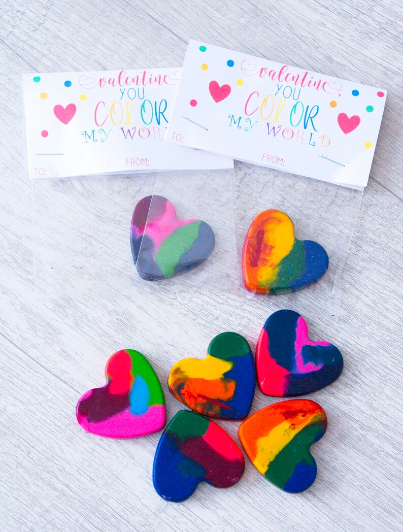 Valentine Heart Crayon Set-ready to Give-valentines Class Party Favors ...