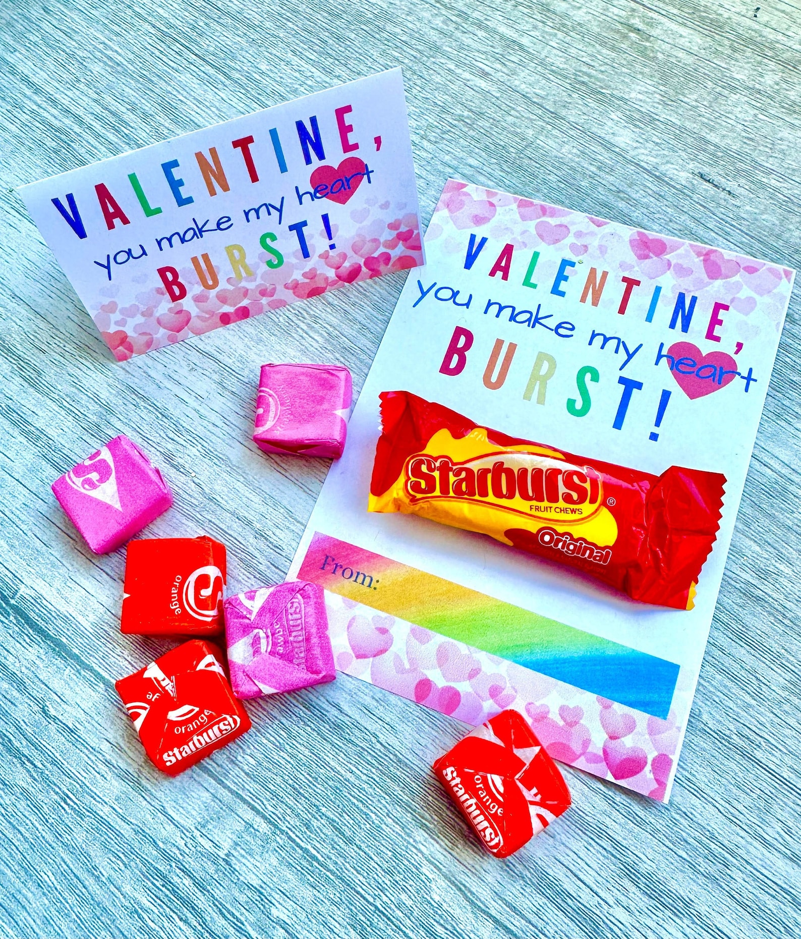 Printable Valentine You Make My Heart Burst Valentine's Day Bag Topper ...