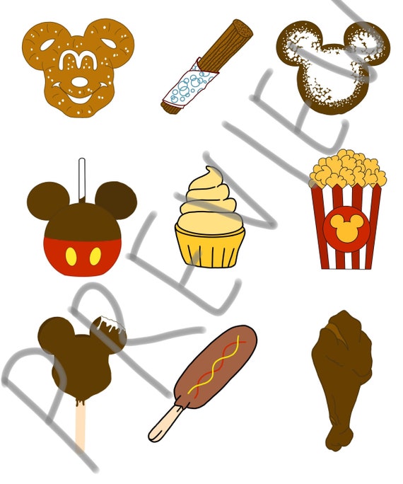 Disneyland Foods Digital Download Stickers - Etsy