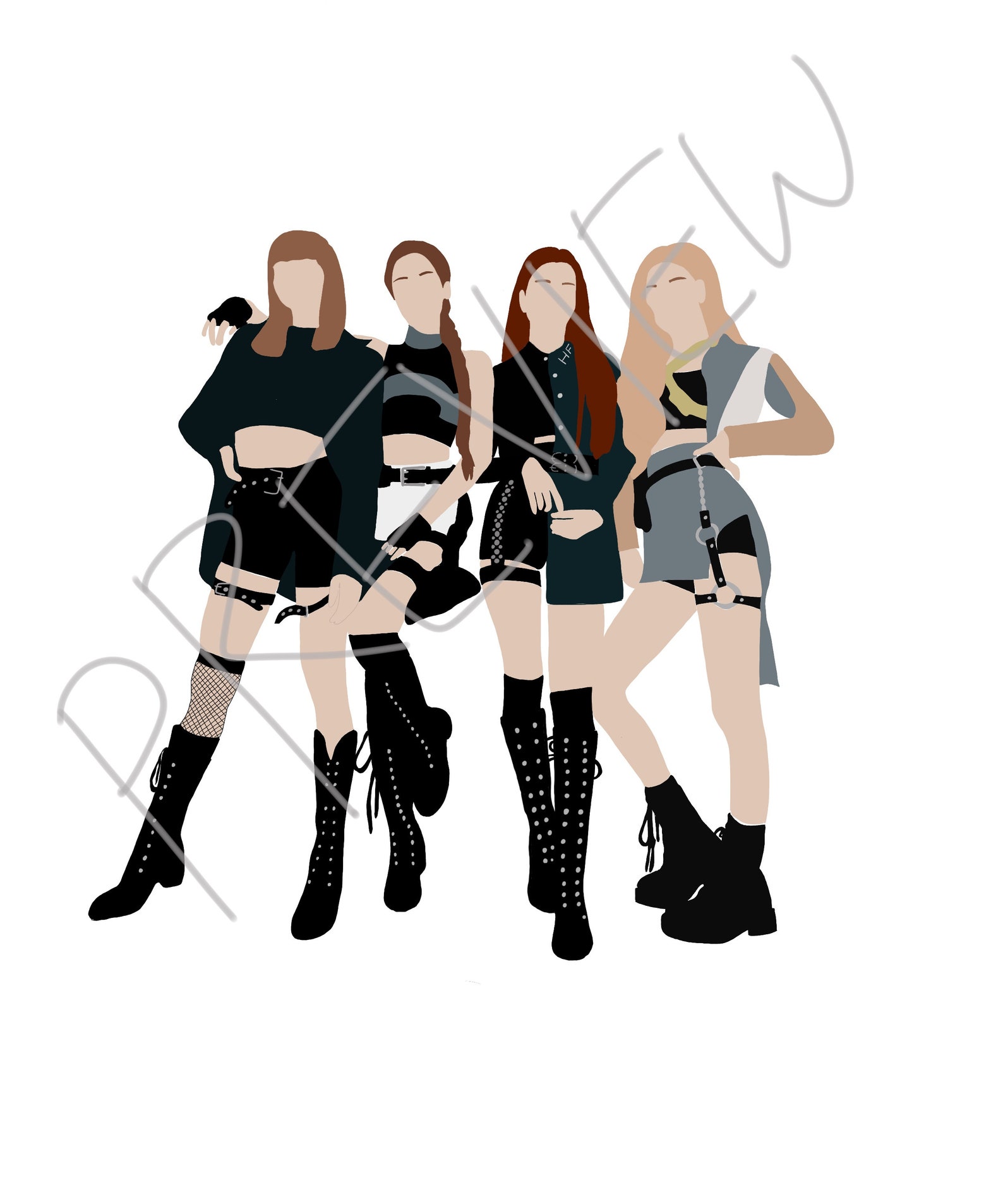 Blackpink Digital Drawing - Etsy
