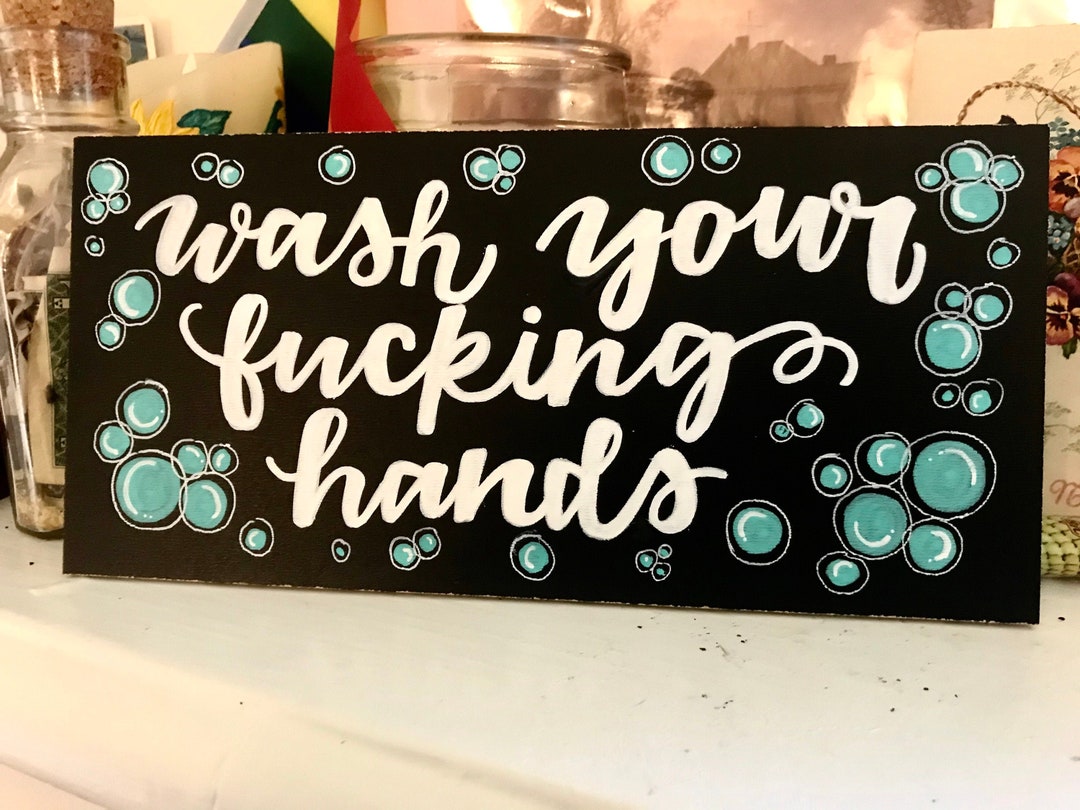 Wash Your Hands: Handwritten Calligraphy Chalkboard Sign - Etsy