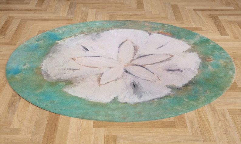 Sand Dollar Sea Shell Coastal Design Area Rugs of My Art. | Etsy