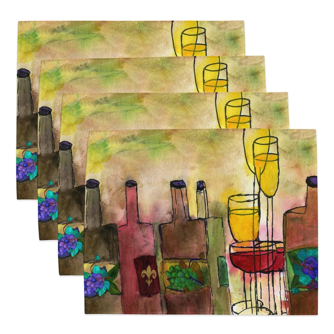 Tuscany Wine Bar or Table Placemat Set of Four. - Etsy