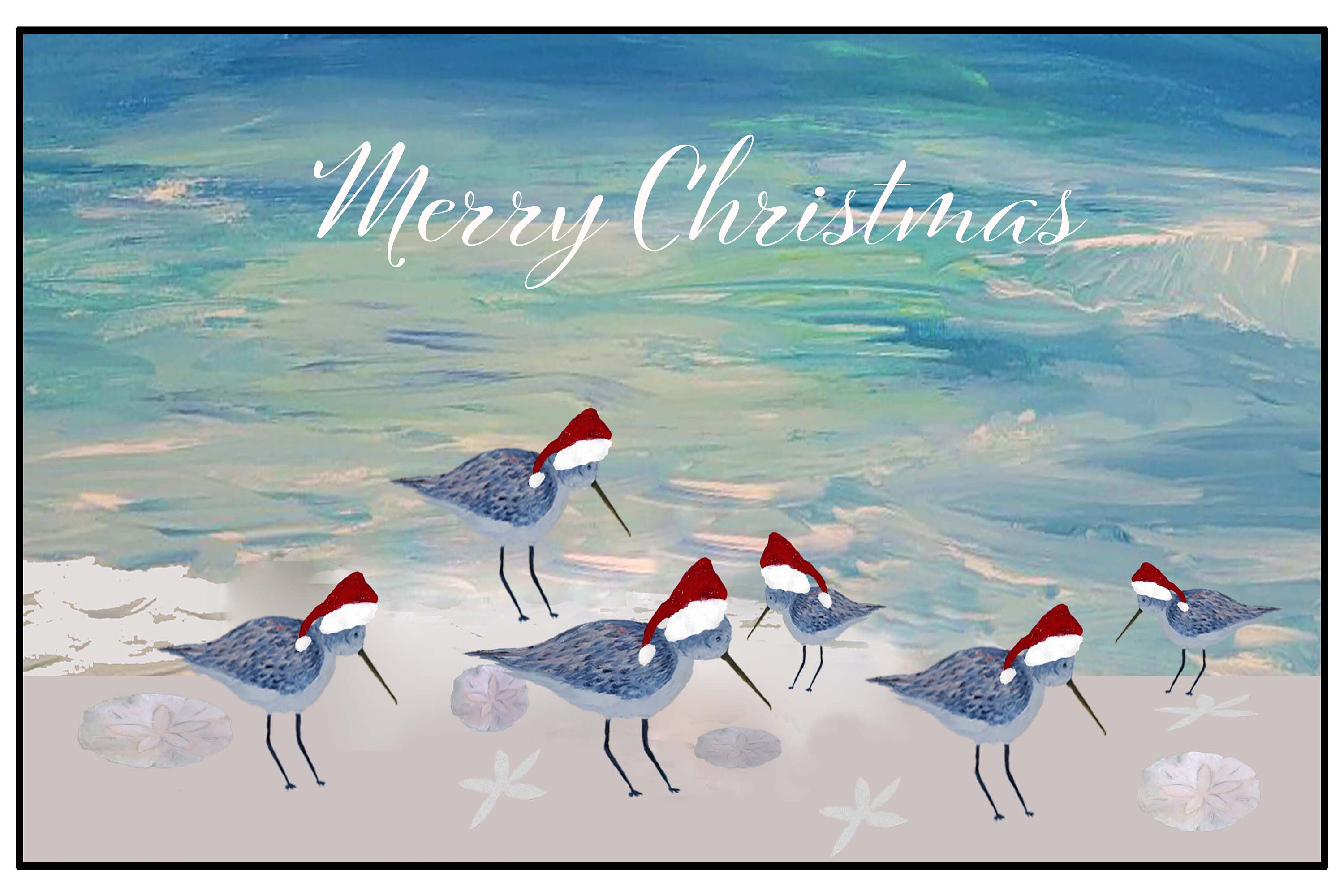 Christmas Santa Sand Pipers Coastal Beach House Door Floor Mat - Etsy