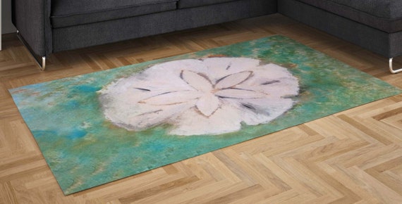 Sand Dollar Sea Shell Coastal Design Area Rugs of My Art. | Etsy