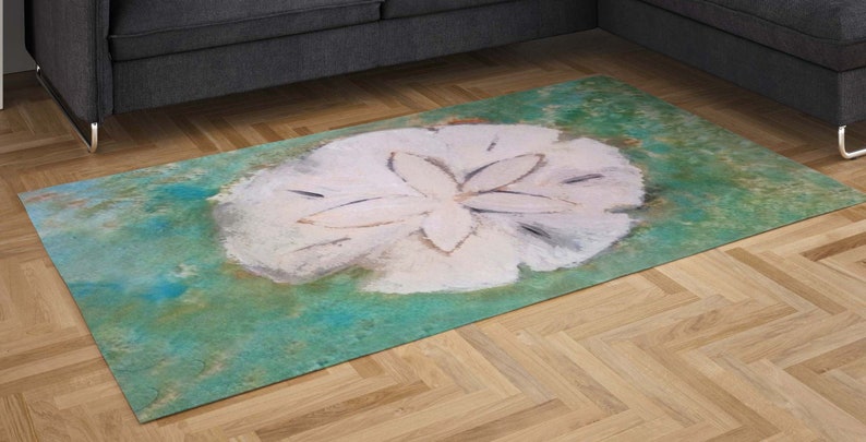 Sand Dollar Sea Shell Coastal Design Area Rugs of My Art. | Etsy
