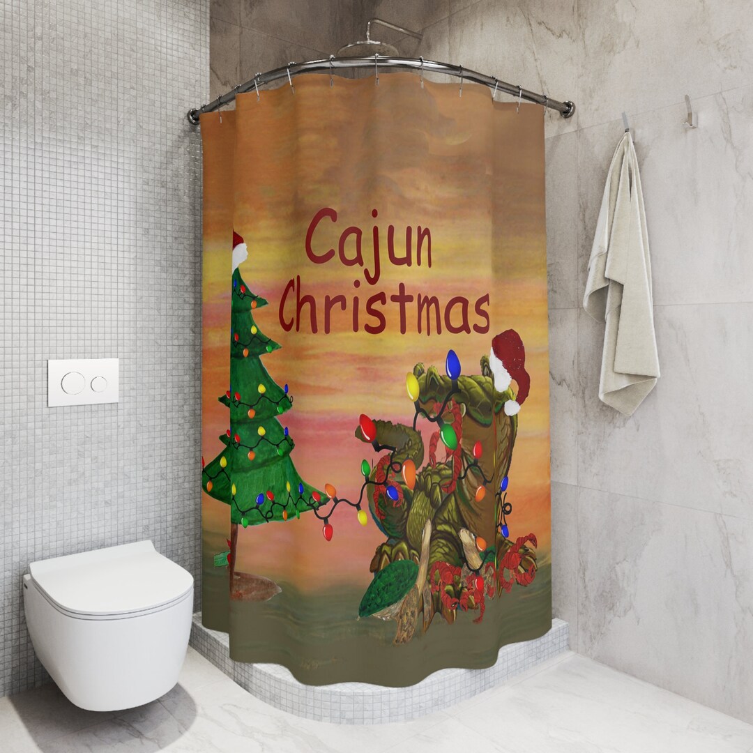 Cajun Christmas Holiday on Bayou Home Bahtroom Polyester - Etsy