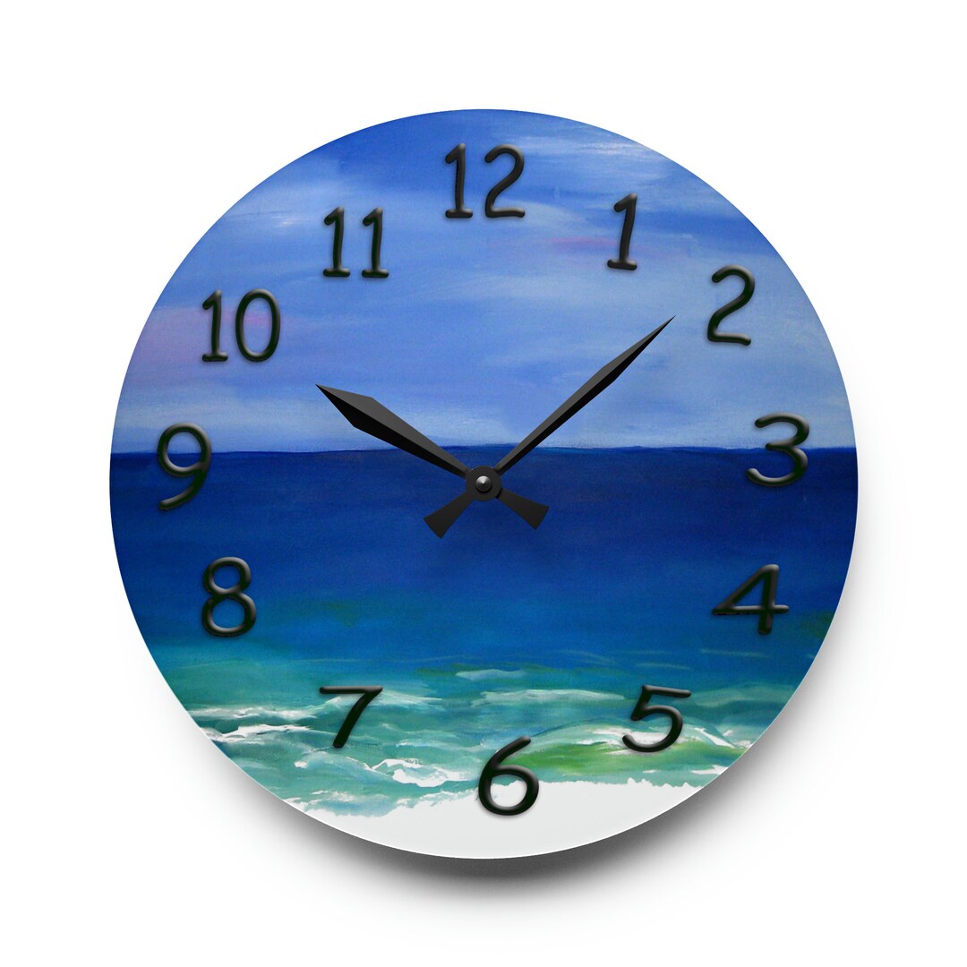 Beautiful Beach Coastal Home Wall Clock With My Art. Beach House Wall ...