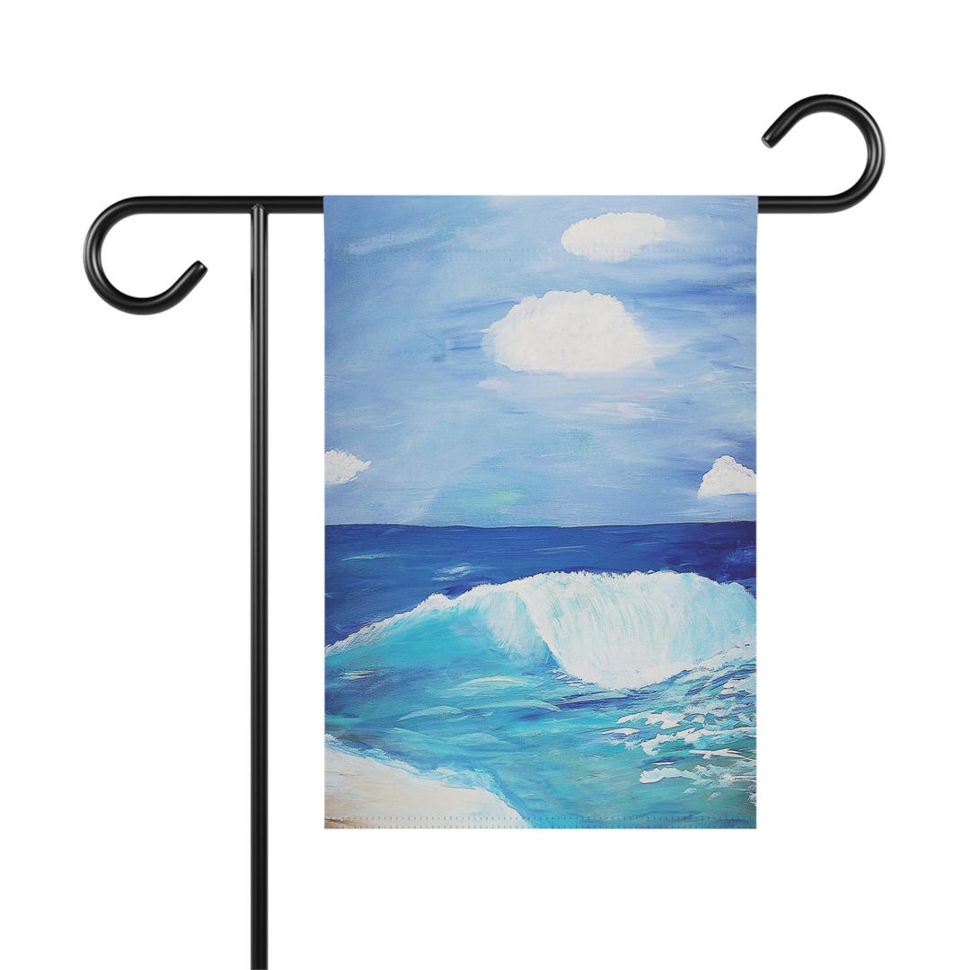 Coastal Surf Wave Beach Home Garden & House Banner Flag With My Art ...