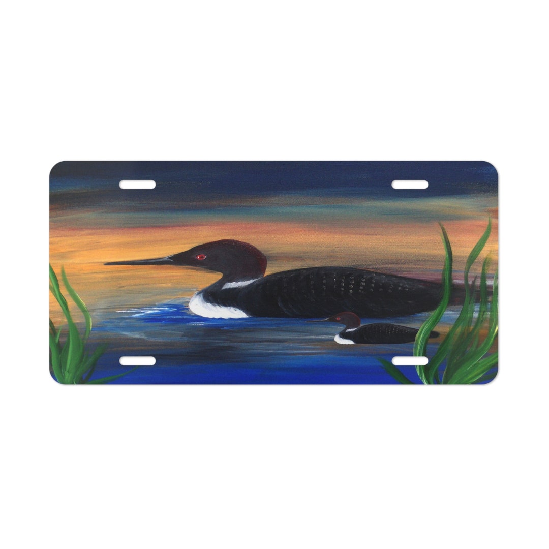 Loon Lake House Car License Vanity Plate With My Art. Lake Lodge Loon ...