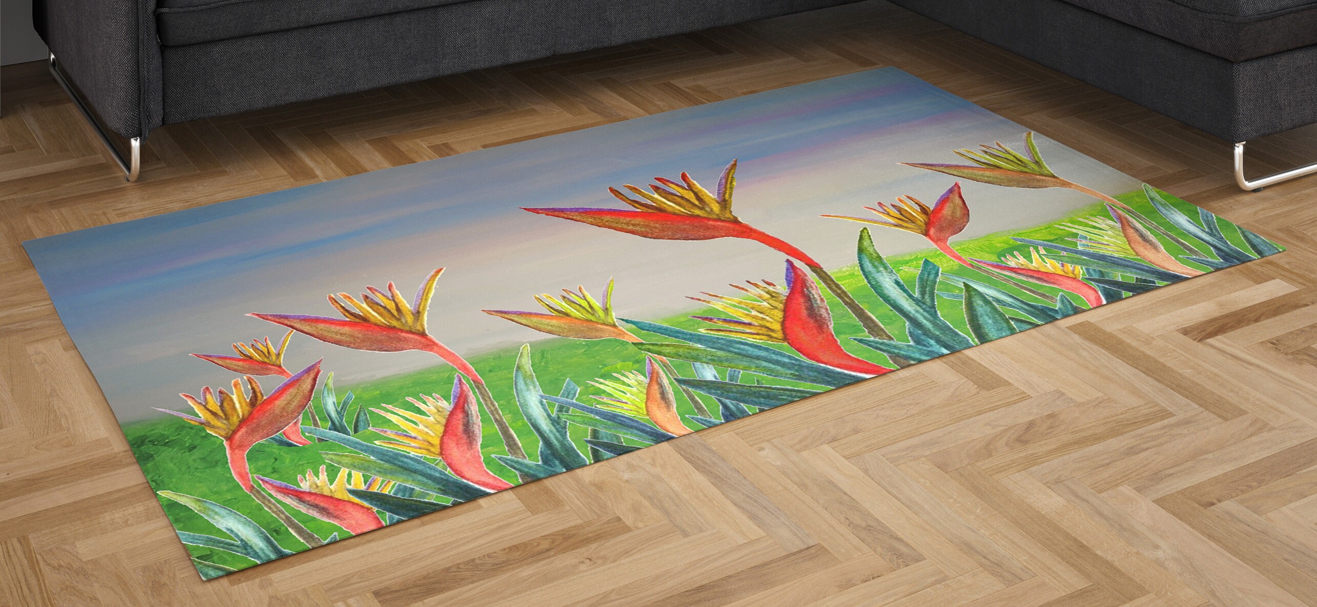 Bird of Paradise Tropical Colorful Floral Indoor Area Rugs - Etsy