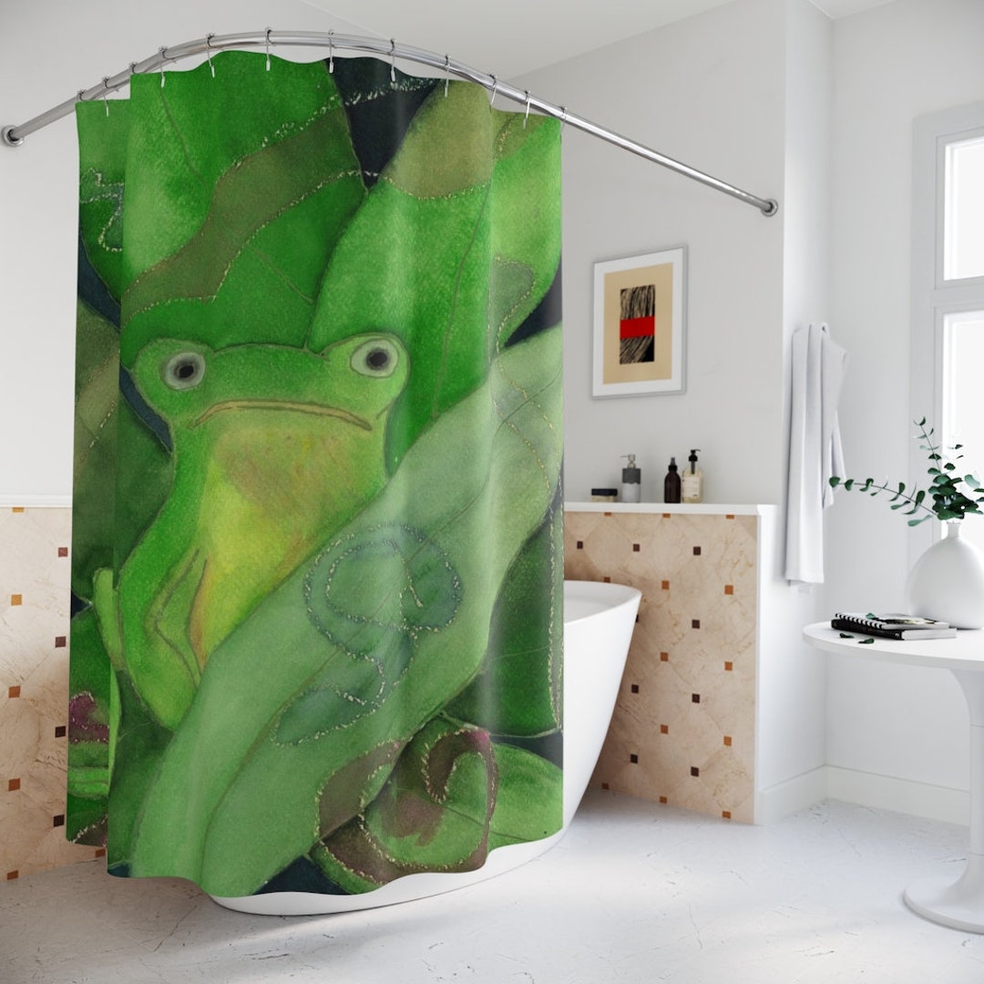 Tree Frog Design Bahtroom Polyester Shower Curtain With My Art Design ...