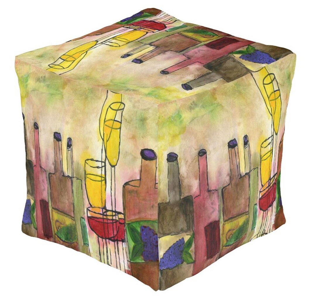 Tuscany Wine Bar Seating Ottoman or Foot Stool From My Art. - Etsy