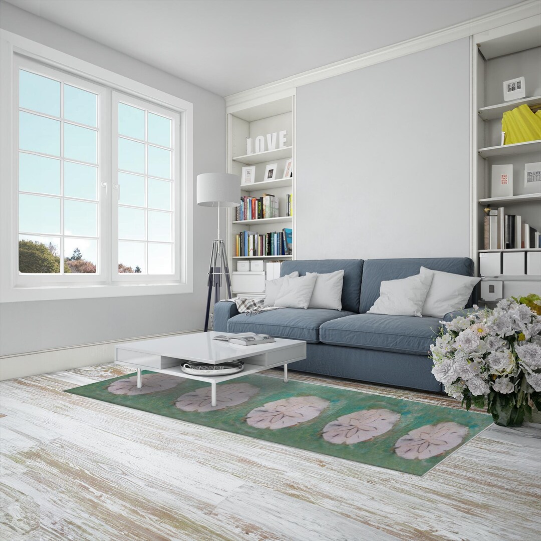 Sandollars Seashell Design Coastal Home Rug Runner Beach House Floor ...