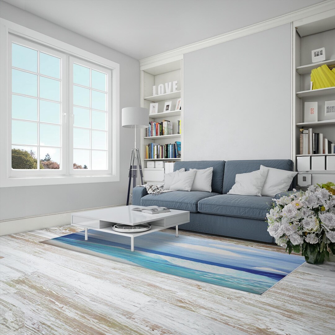 Beach Wave Coastal Home Area Rugs and Runner With My Art. Area Rugs - Etsy