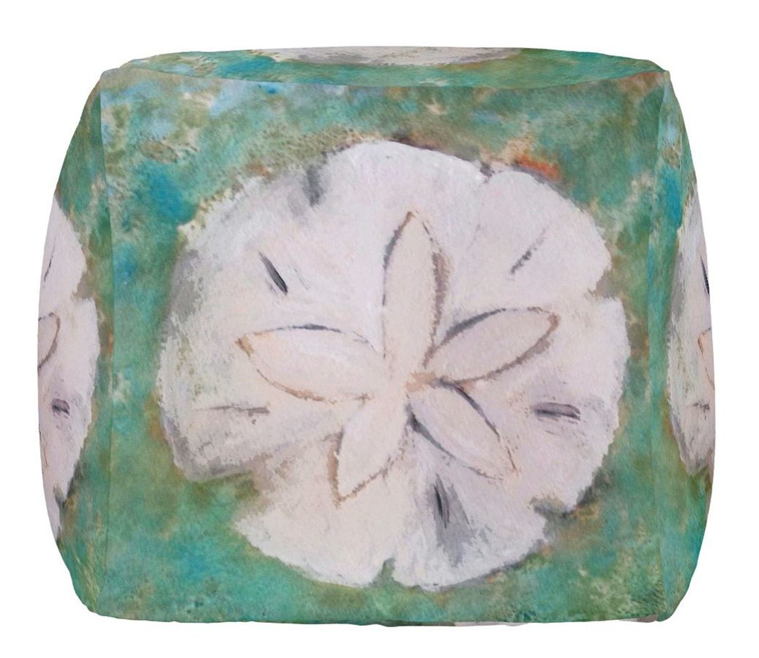 Sand Dollar Sea Shell on Greenish Background Sealife Ottomans - Etsy