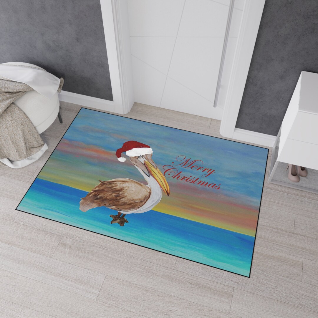 Christmas Pelican Coastal Home Beach Rug Floor Mat for Indoor - Etsy