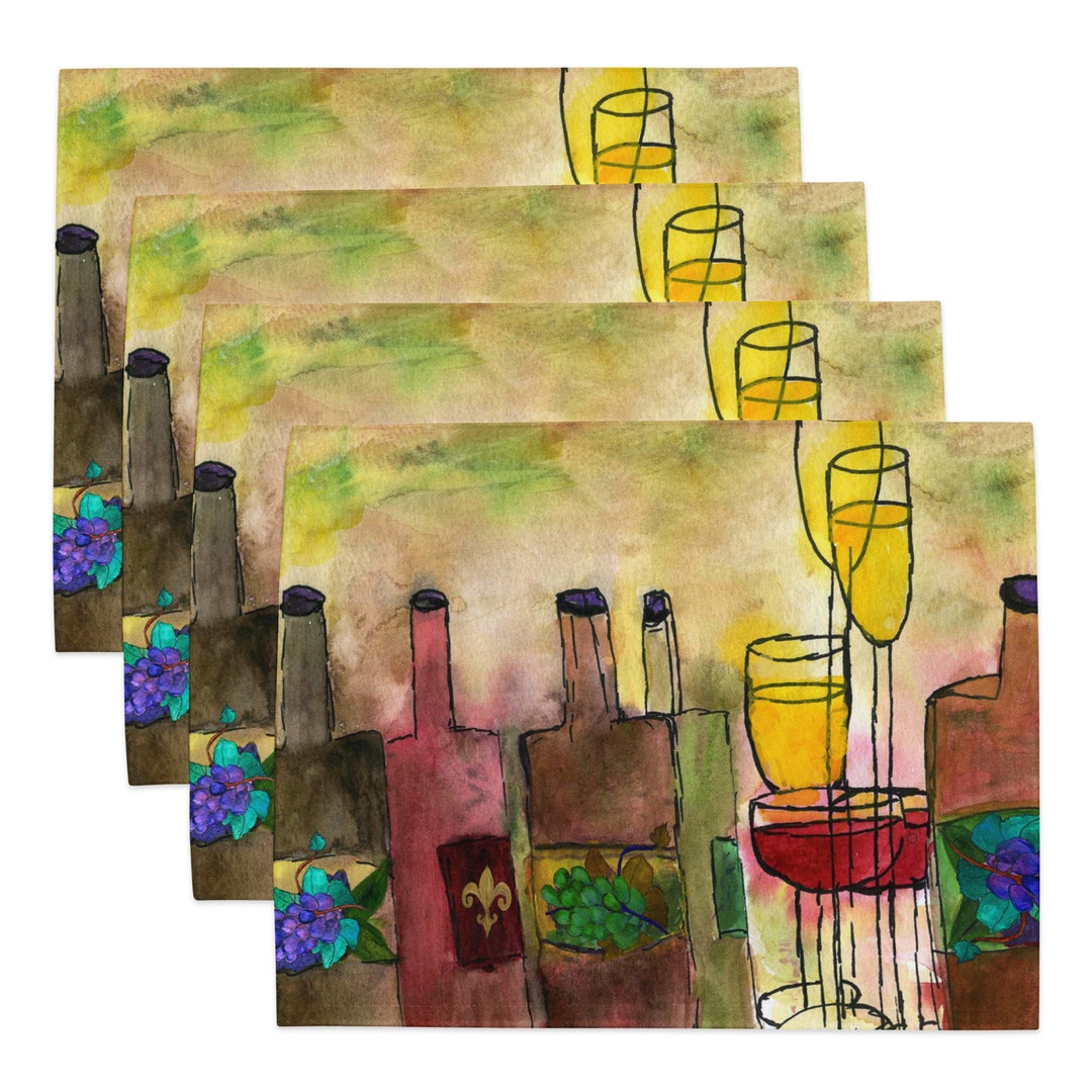 Tuscany Wine Bar Placemat Set of One, Set of 4 or Set of 8 Wine Bar ...
