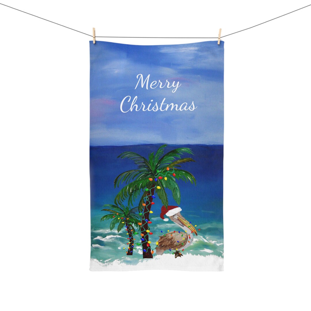 Christmas Santa Pelican Beach and Palm Trees Bathroom Decor - Etsy