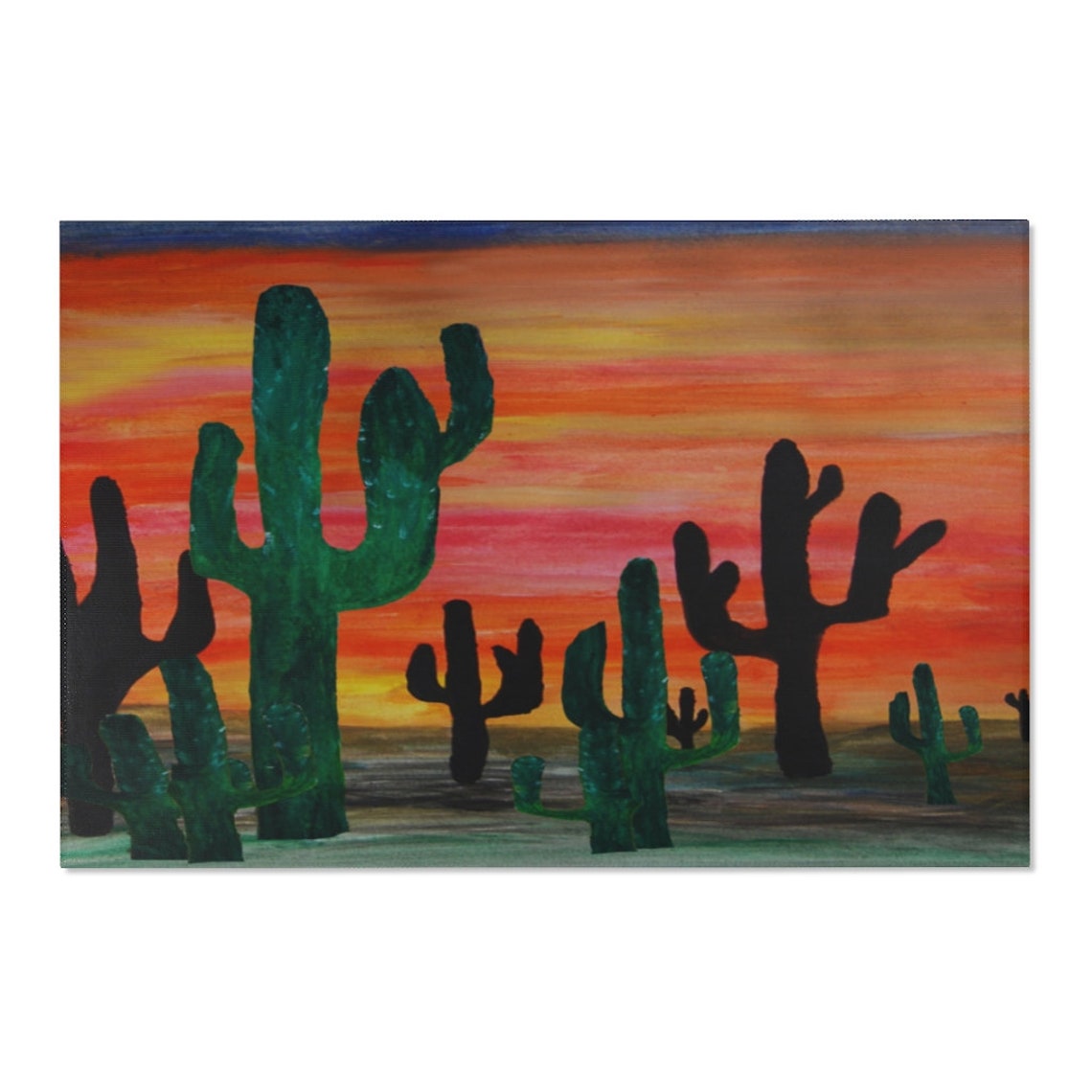 Desert sunset cactus indoor Area Rugs of my art. Available | Etsy