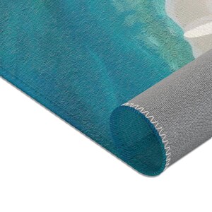 Coastal Shores Teal Beach House Area Rug of My Art. - Etsy