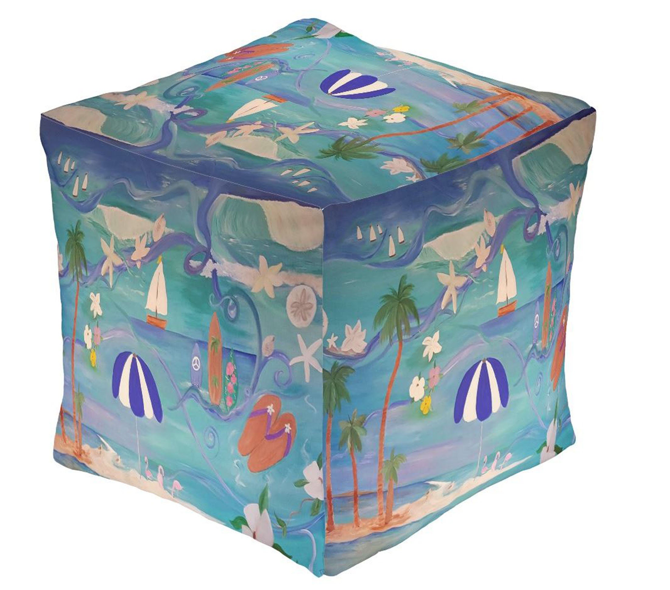 Fun at the Beach Coastal Ottomans and Foot Stools Coastal Home ...