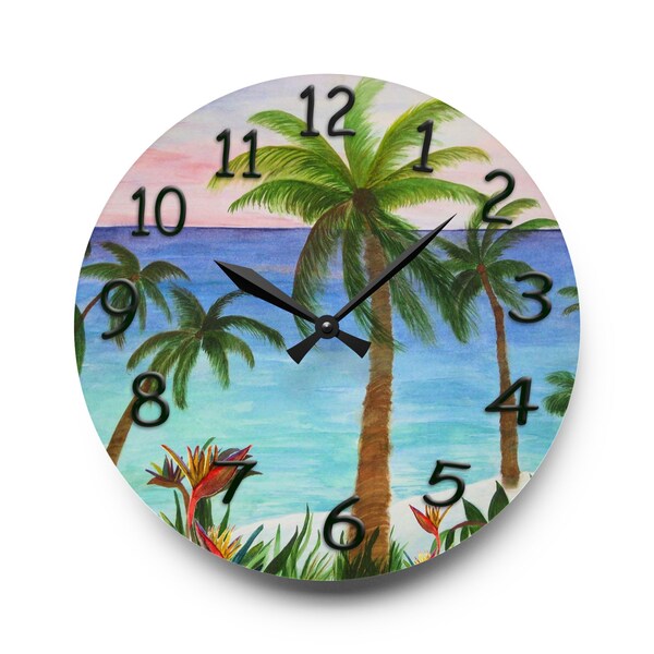 Palm Tree Clock - Etsy