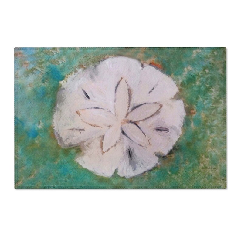 Sand Dollar Sea Shell Coastal Design Area Rugs of My Art. | Etsy