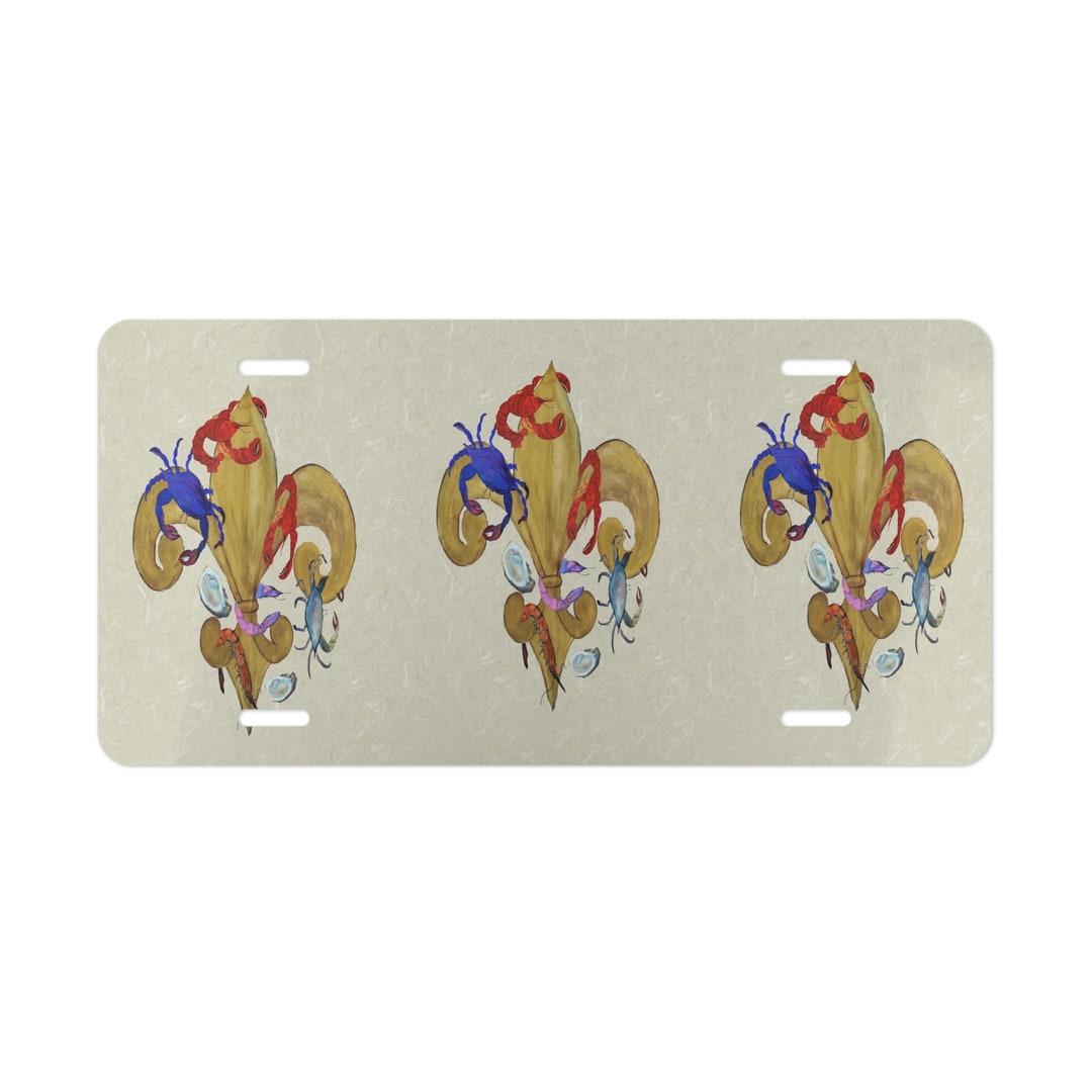 Cajun Gold Fleur De Lis Car License Vanity Plate With My Intutive Art ...