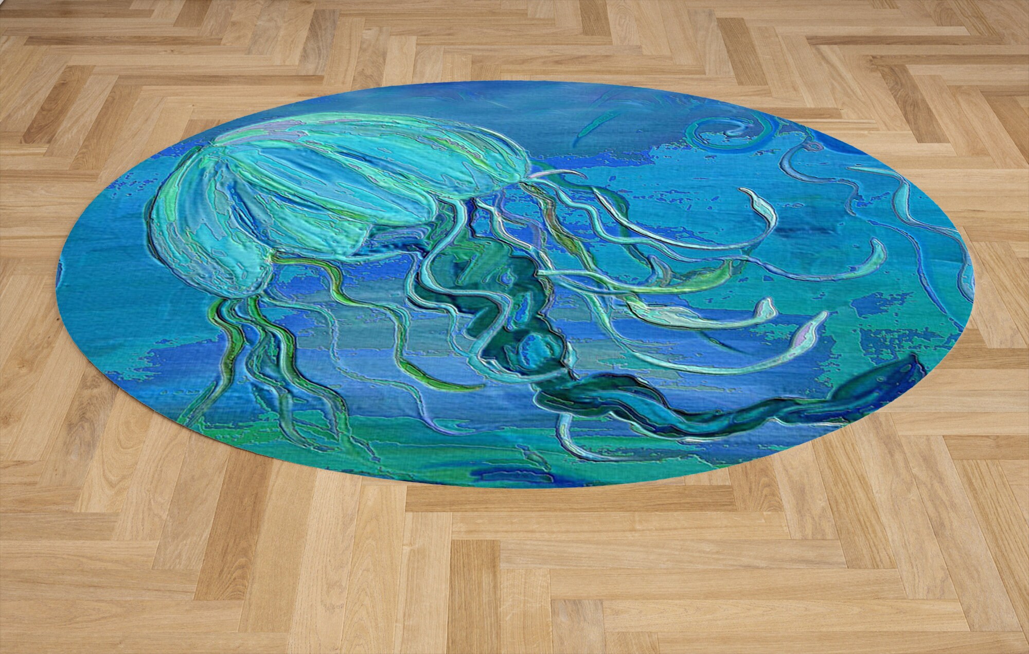 Jelly Fish Sea Life Indoor Coastal Home Area Rugs With My Art. - Etsy