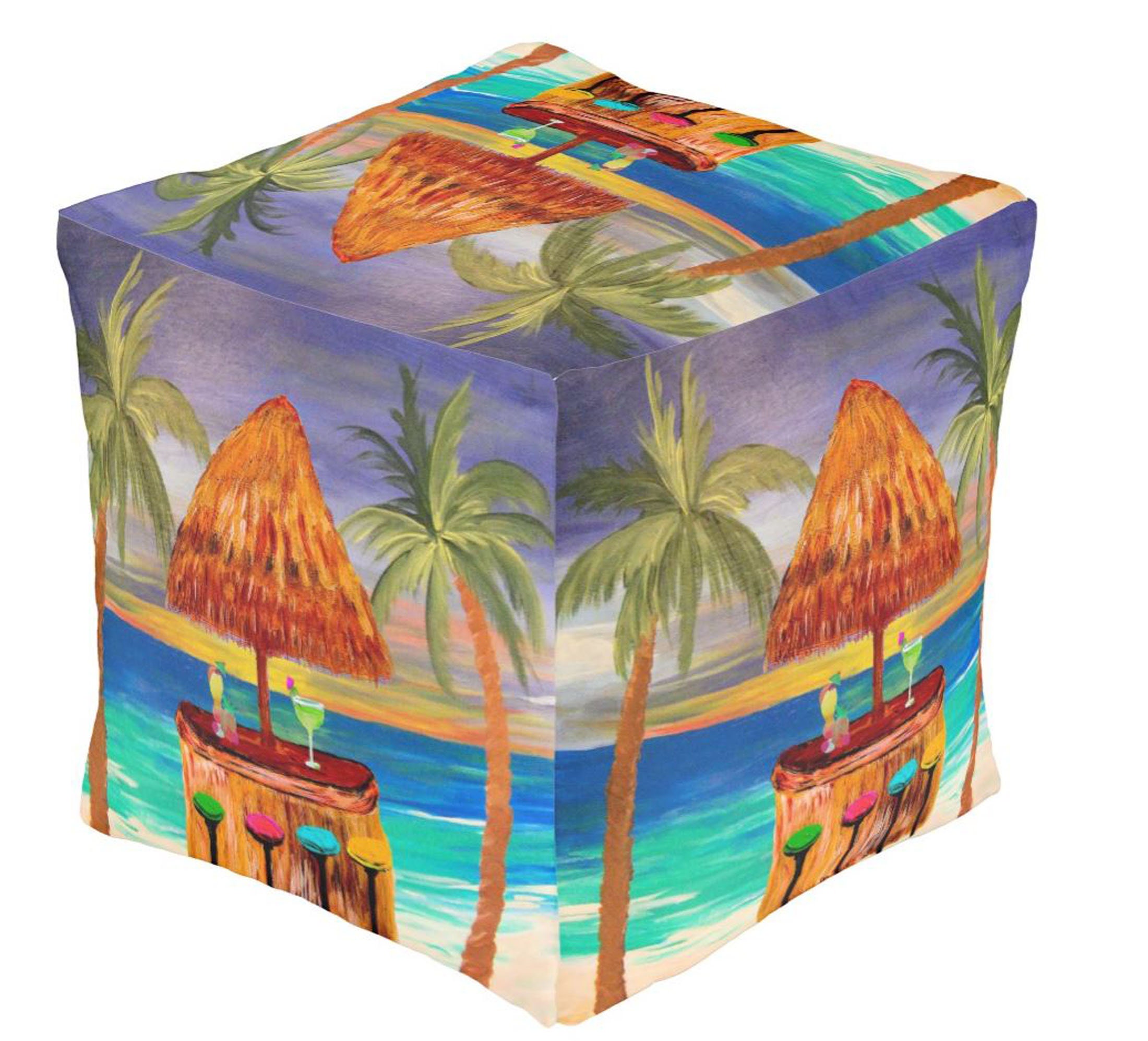 Tiki Beach Bar Ottomans and Foot Stools Coastal Home Furniture | Etsy